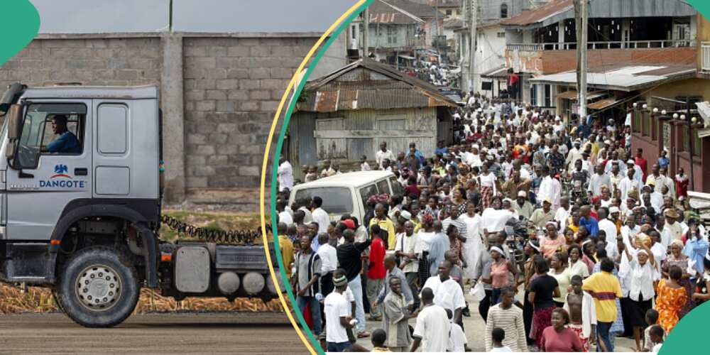 Mutane Sun Tare Motar Dangote, An Wawushe Abinci da Yunwa Ta Bugi Yaro ... Mutane Sun Tare Motar Dangote, An Wawushe Abinci da Yunwa Ta Bugi Yaro ...